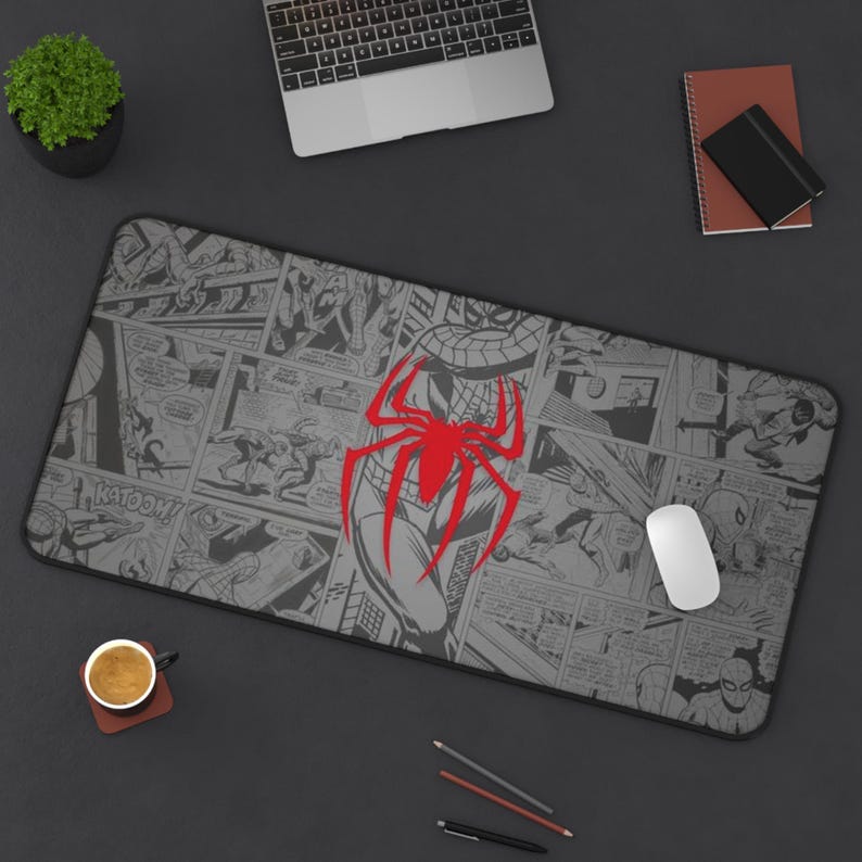 Spiderman Comic Gaming Mousepad Desk Mat, Non-slip Base, Large Mousepad ...