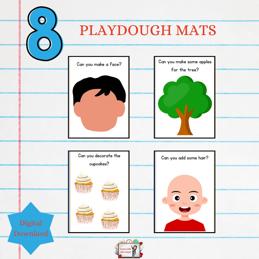 Playdough Mats for Early Years Home Learning Nursery Eyfs Resources ...