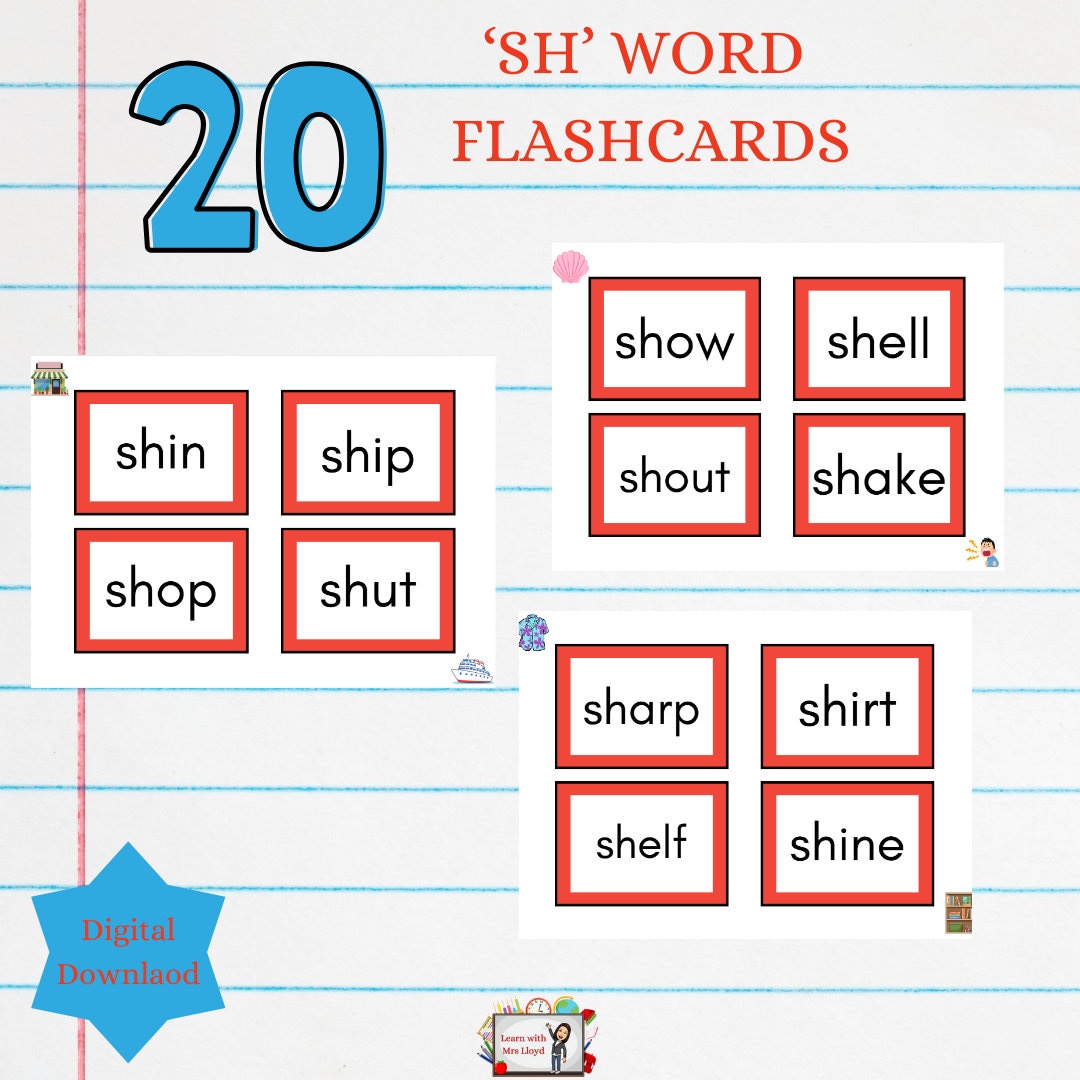 Phonics Sounds Flashcards Sh Words Learning Resources, Early Years ...