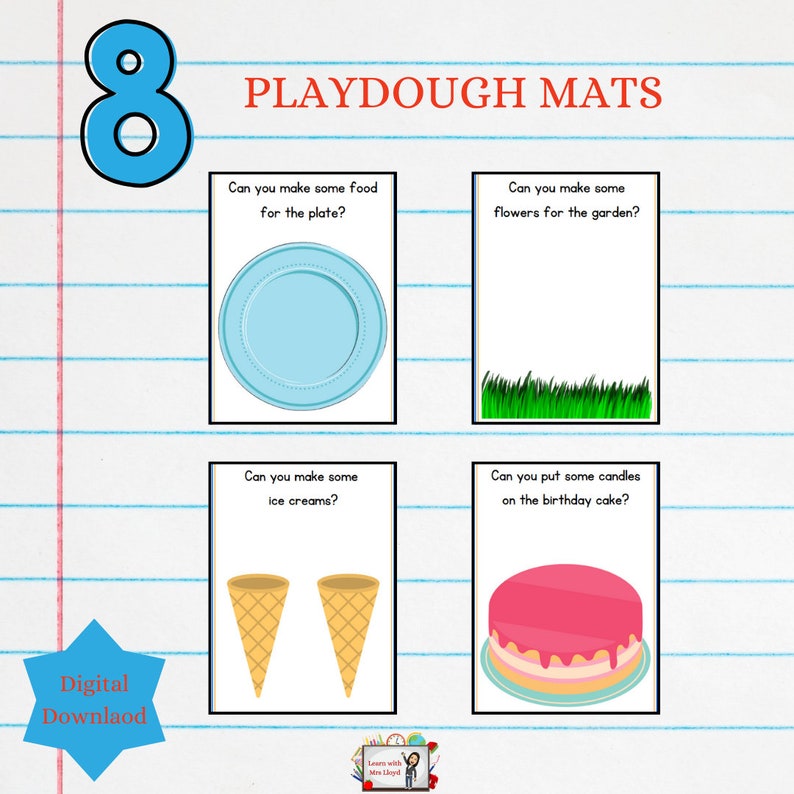 Playdough Mats for Early Years Home Learning Nursery Eyfs Resources ...