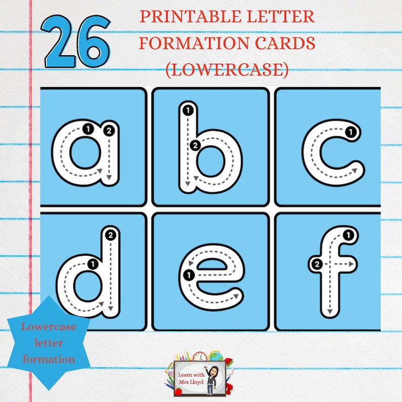 Letter Formation Lowercase Letter Flashcards Learning Resources Early ...