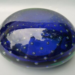 Murano Folded Glass Ashtray,murano Controlled Bubble, Blue & Green ...