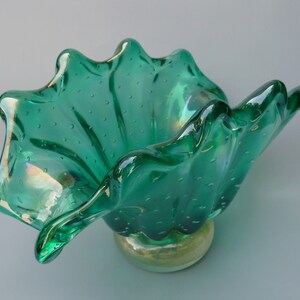 Ercole Barovier Murano Glass Iridato Clam Shell Bowl, Midcentury ...