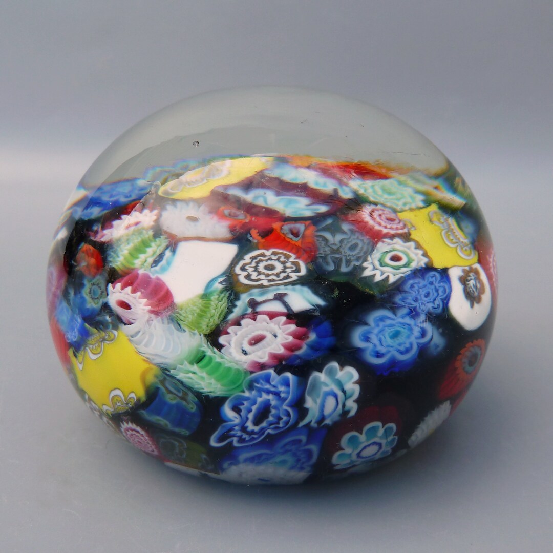 Murano Murrine Paperweight With Label,murano Millefiori Paperweight ...