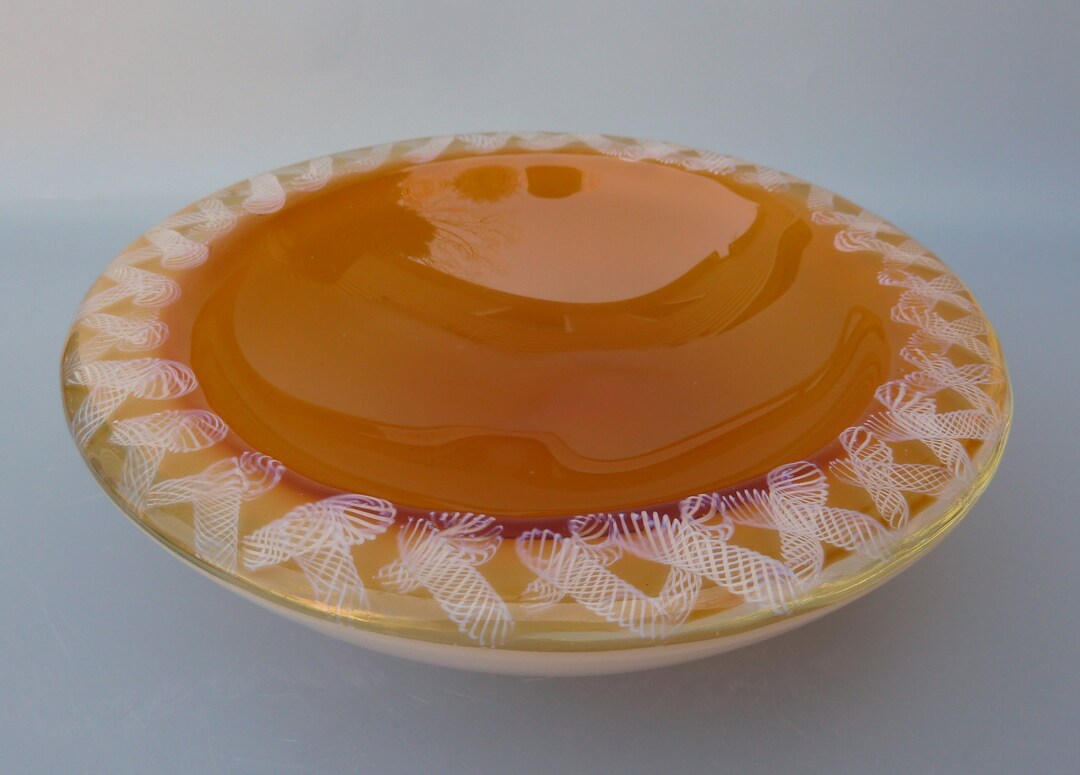 Fratelli Toso Murano Glass Bowl, Murano Lattimo Garza Bowl, Murano ...