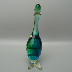 Murano Sommerso Glass Duck Figurine, Formia Murano Glass Duck, Murano ...