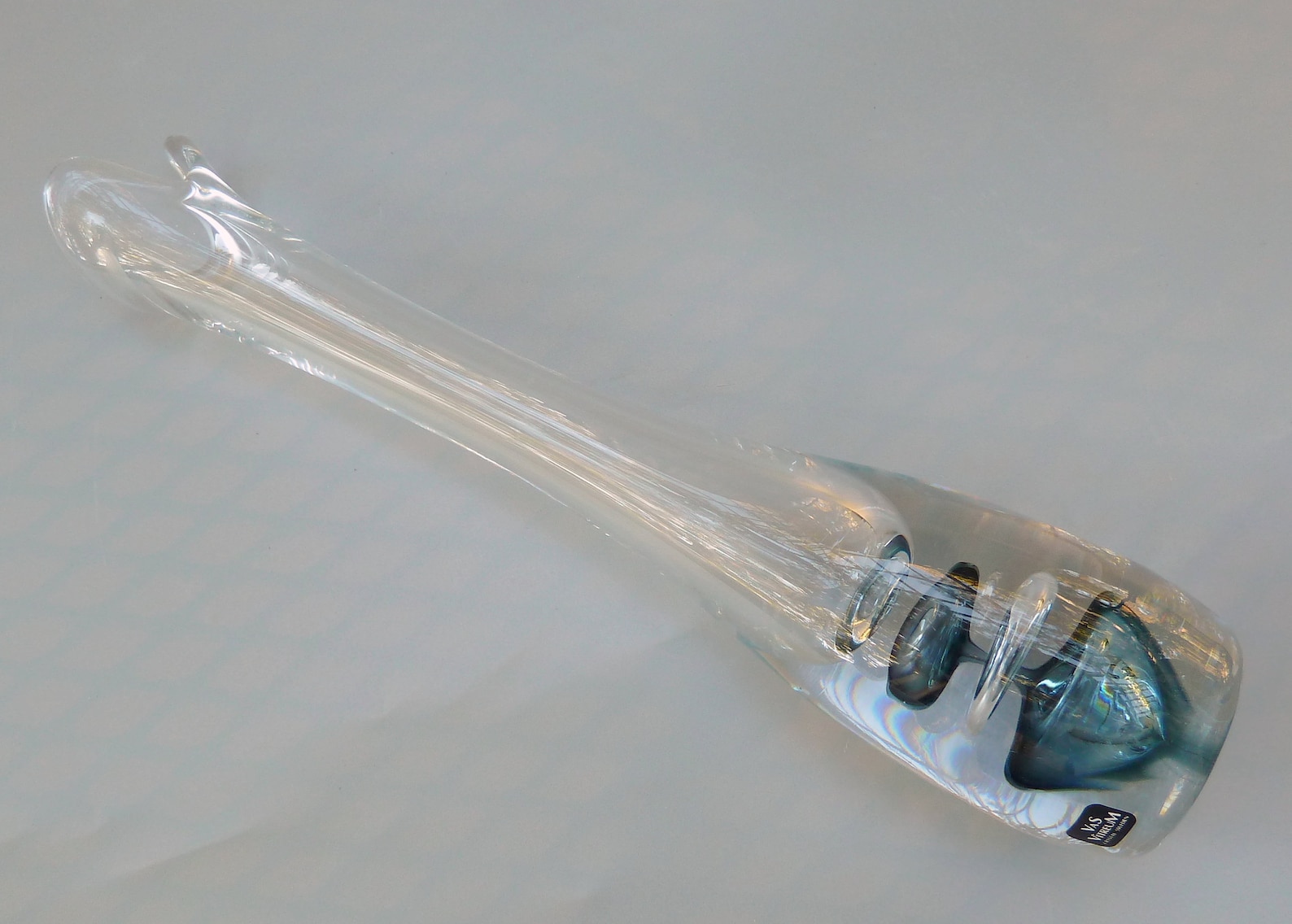 Vintage Vas Vitreum Glass Gloria Vase Orchid Smoke, Controlled Bubble ...
