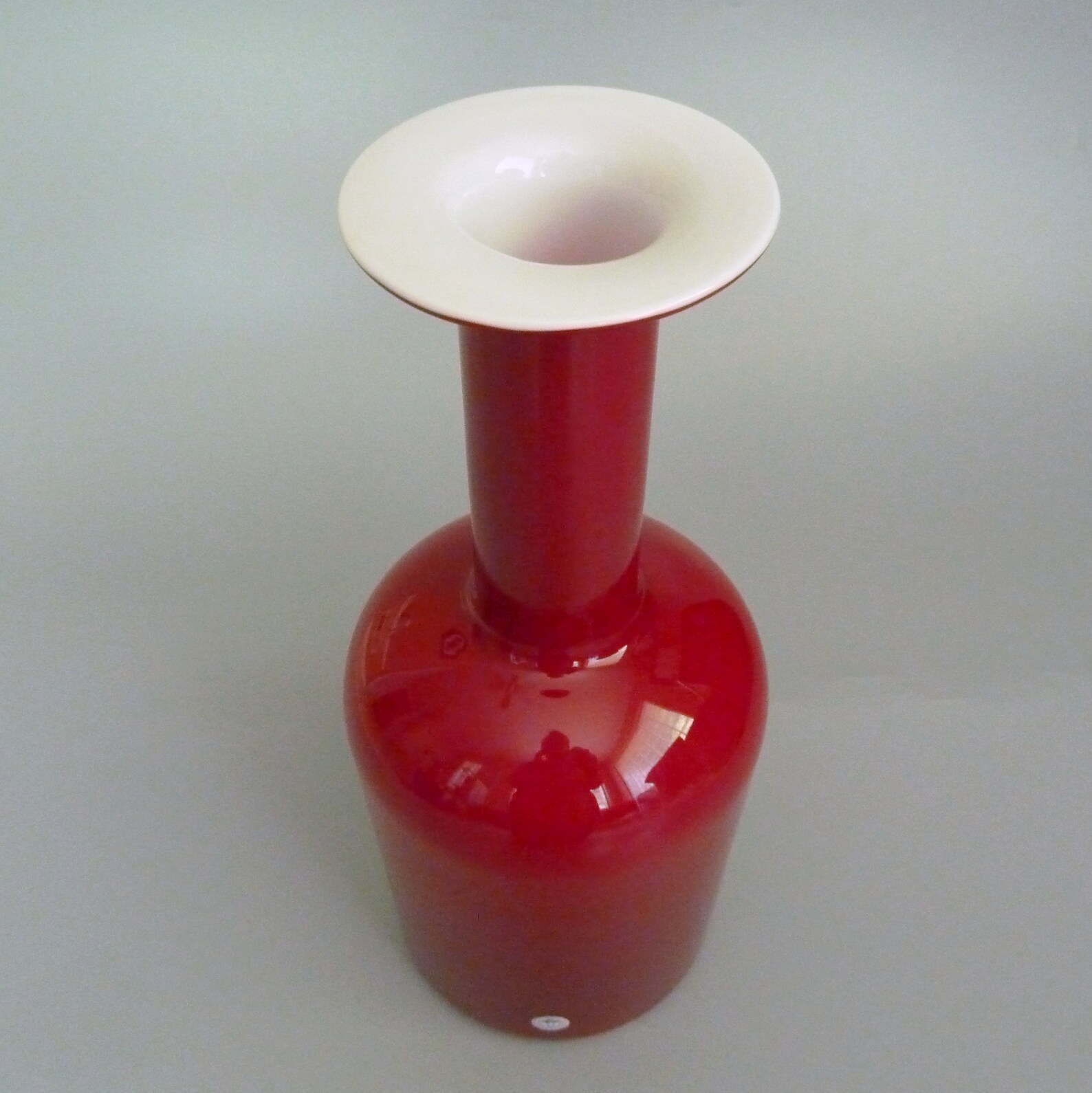Holmegaard Gulvvase Red, Otto Brauer Gulvase,holmegaard Cased Glass ...
