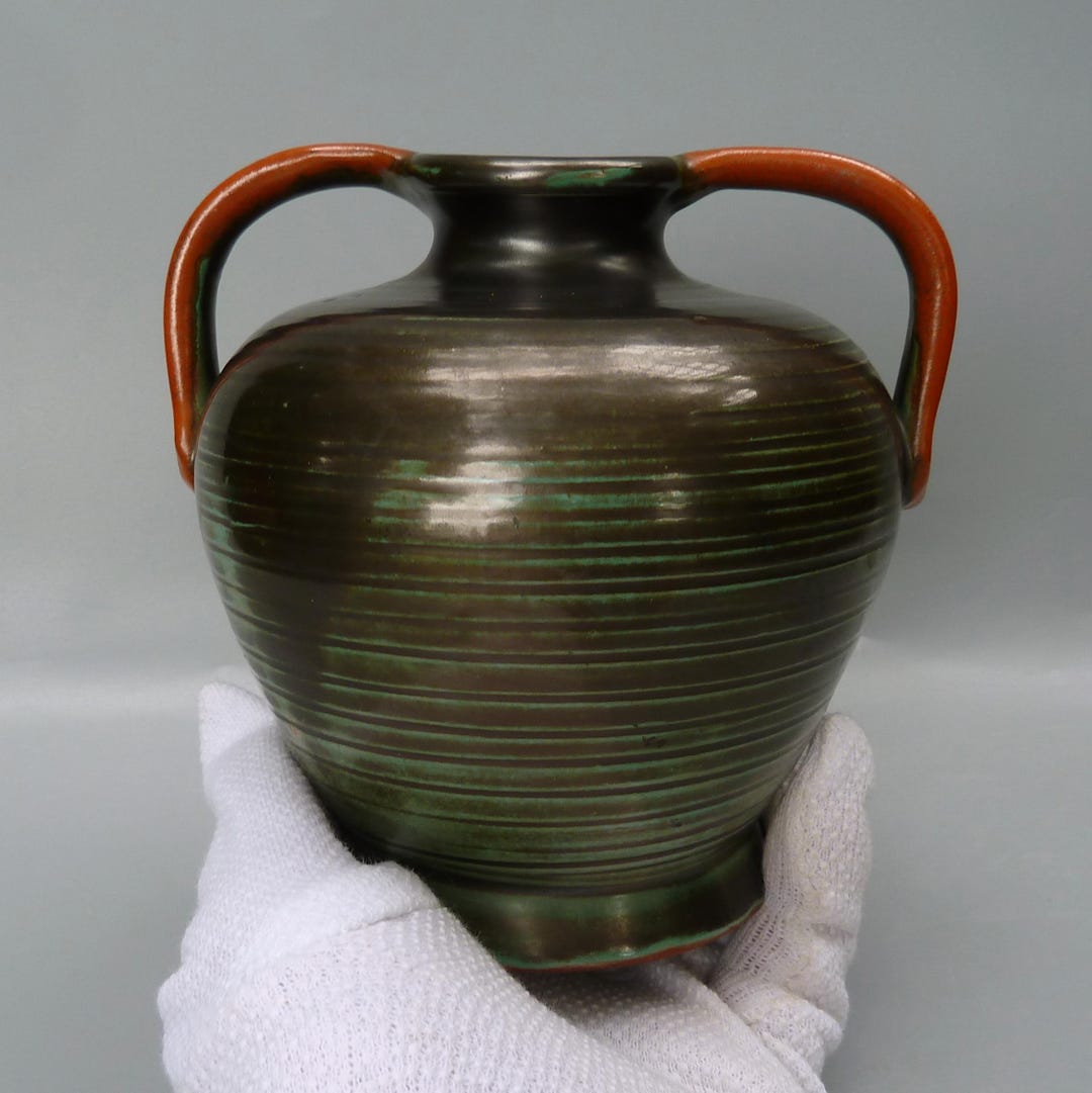 Upsala Ekeby Pottery Amphora Vase No. 1589, Harald Ostergren Glazed ...