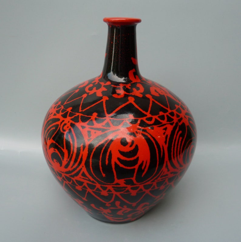 Alvino Bagni Vase, Bagni Pottery Vase, Bagni for Raymor Pottery,red ...