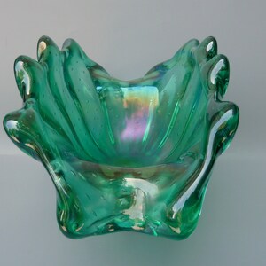 Ercole Barovier Murano Glass Iridato Clam Shell Bowl, Midcentury ...
