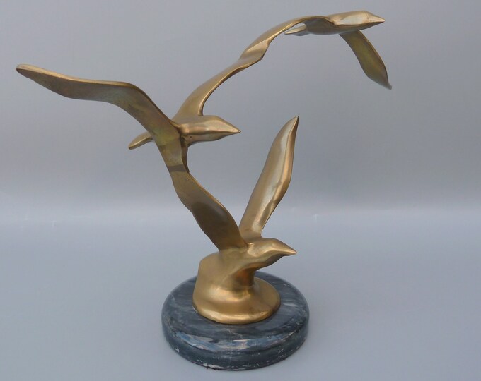 Jere Style Brass Seagull Sculpture, Jonathan Livingston Seagull ...