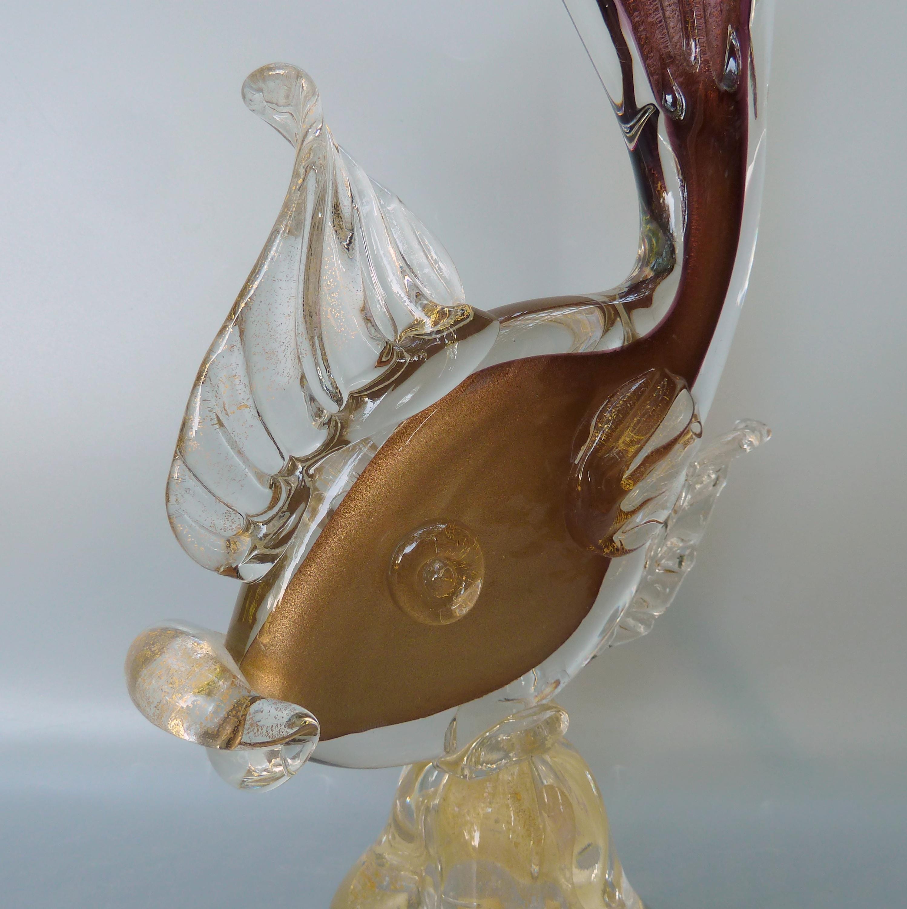 Vintage Archimede Seguso Murano Glass Fish With Label, Midcentury ...