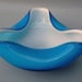 Japanese Glass Biomorphic Bowl, Blue Cased Glass Bowl, Murano Style ...