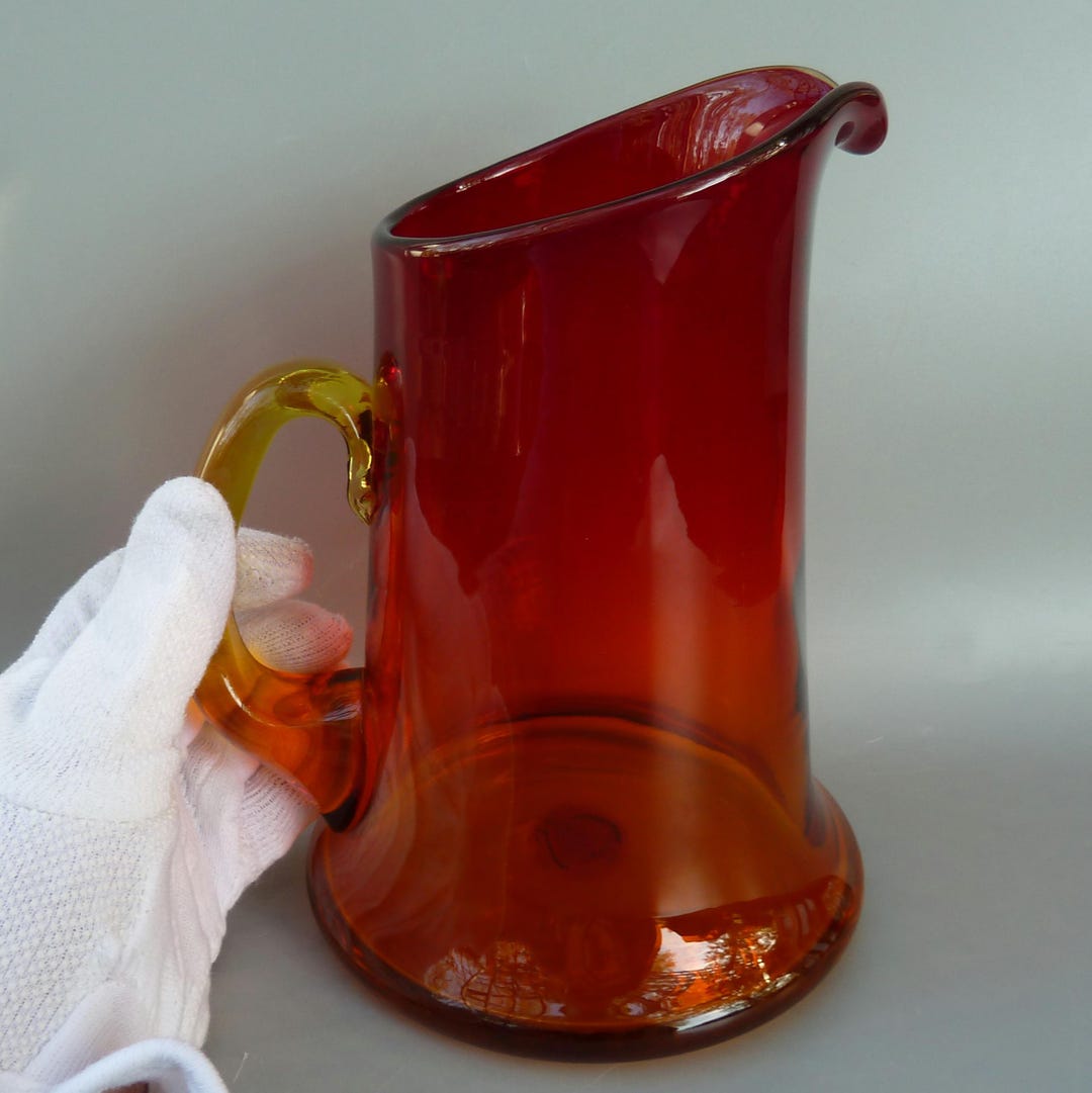 Blenko Glass Tangerine Pitcher 727,joel Phillip Meyers Blenko Amberina ...