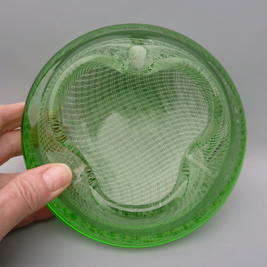 Harrachov Harrtil Glass Lattice Work Bowl, Murano Style Merletto Glass ...