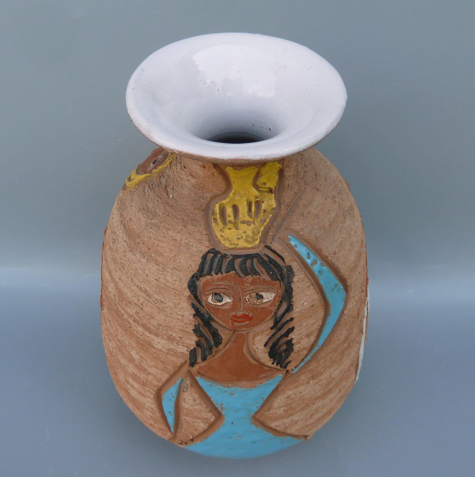 Fratelli Fanciullacci Sgraffito Ceramic Vase, MCM Italian Fanciullacci ...