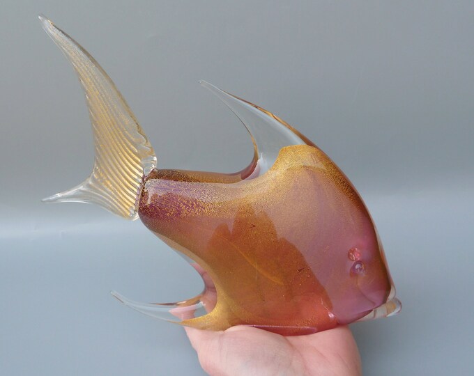 Murano Glass Angel Fish Sculpture, Oggetti Murano Glass Fish, Murano ...