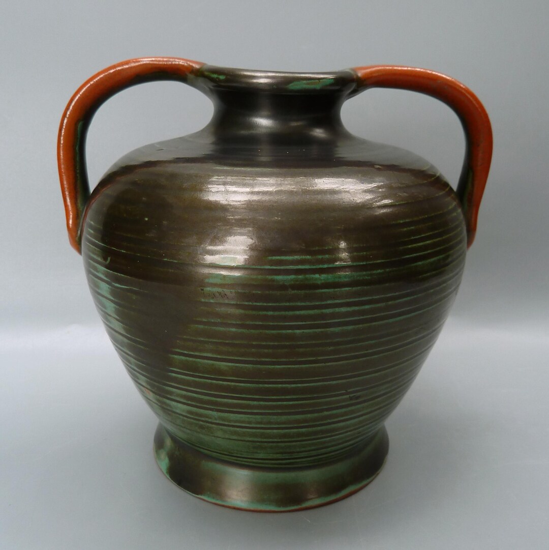 Upsala Ekeby Pottery Amphora Vase No. 1589, Harald Ostergren Glazed ...