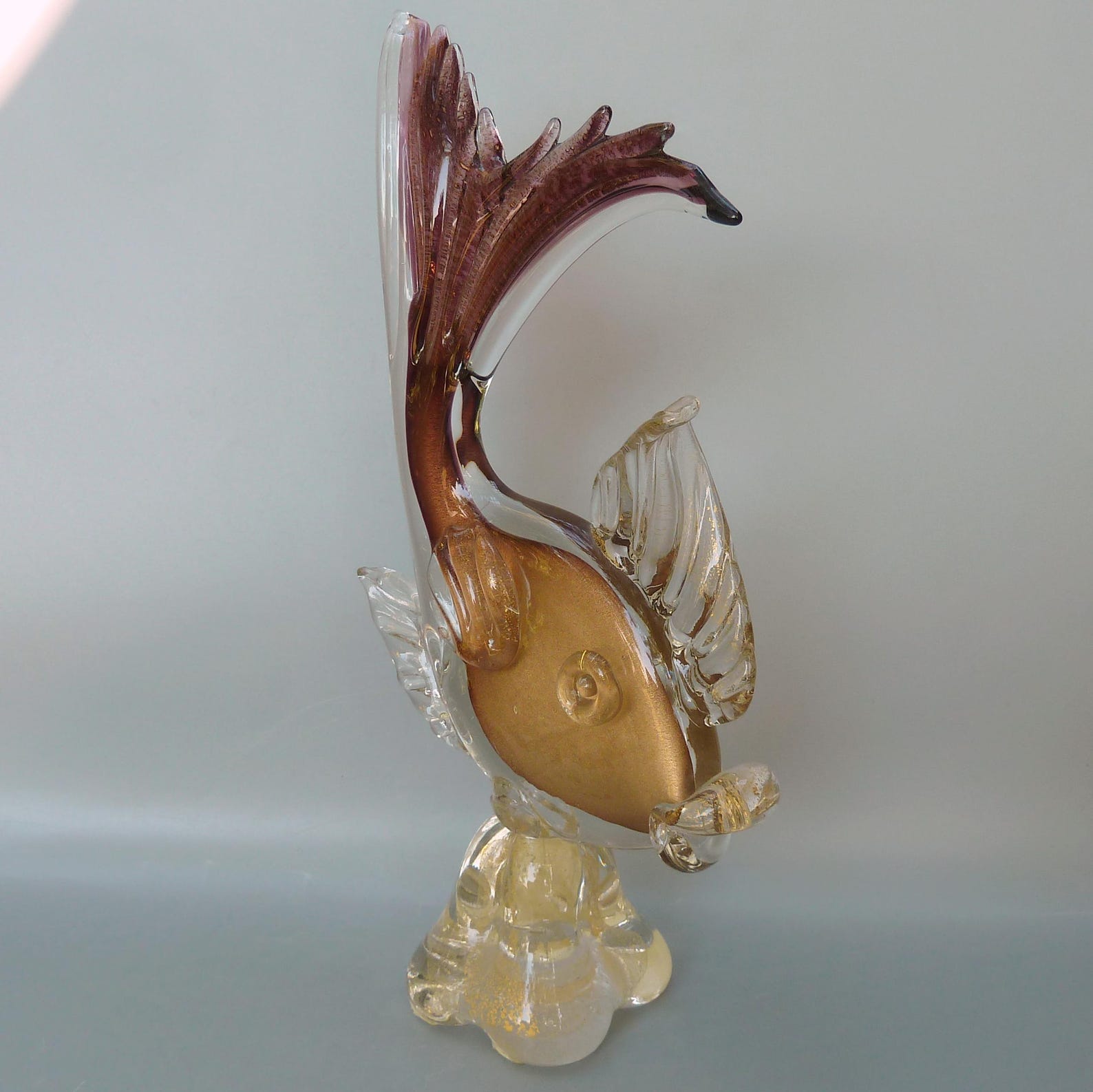 Vintage Archimede Seguso Murano Glass Fish With Label, Midcentury ...