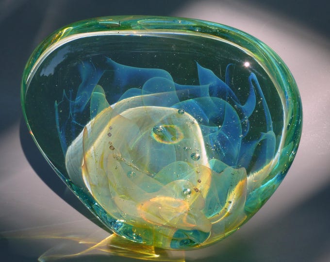 Vintage Gilbert C Johnson American Studio Glass Paperweight Signed 1971 ...