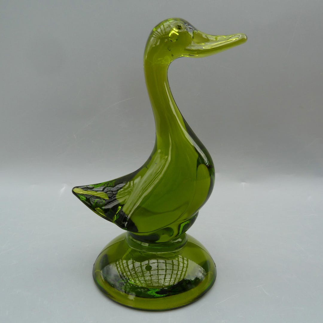 Viking Epic Line Glass Duck Figurine #1317, Avocado Viking Duck, Viking ...