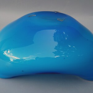 Japanese Glass Biomorphic Bowl, Blue Cased Glass Bowl, Murano Style ...