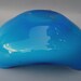 Japanese Glass Biomorphic Bowl, Blue Cased Glass Bowl, Murano Style ...