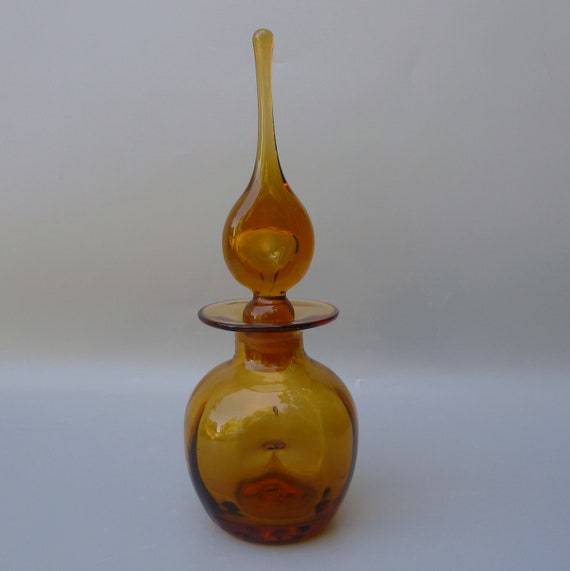 Rainbow Art Glass Decanter Blenko Style Teardrop Decanter - Etsy