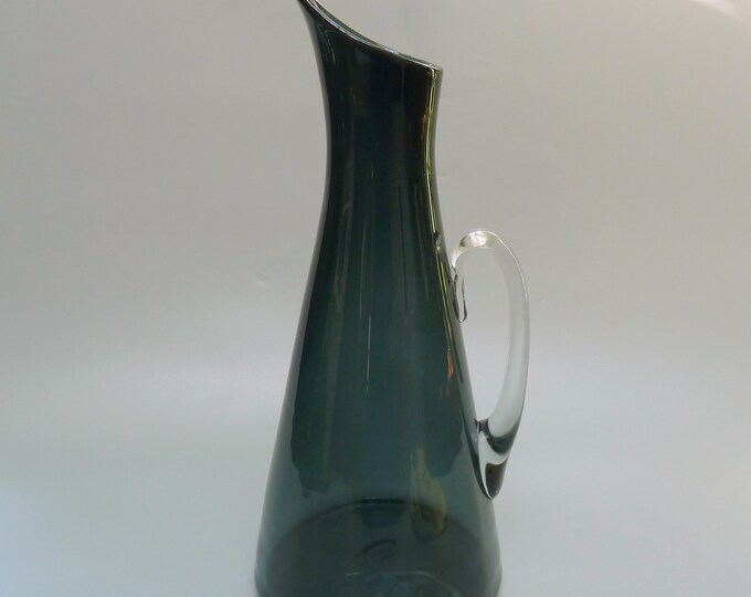 Blenko Charcoal Glass Floor Pitcher, Blenko Glass Pitcher, Midcentury ...