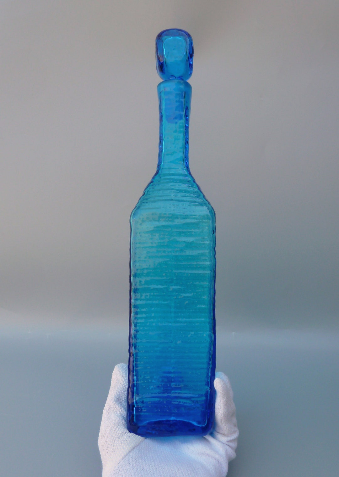 Blenko Glass Decanter 6224S, Blenko Turquoise Decanter, Wayne Husted ...