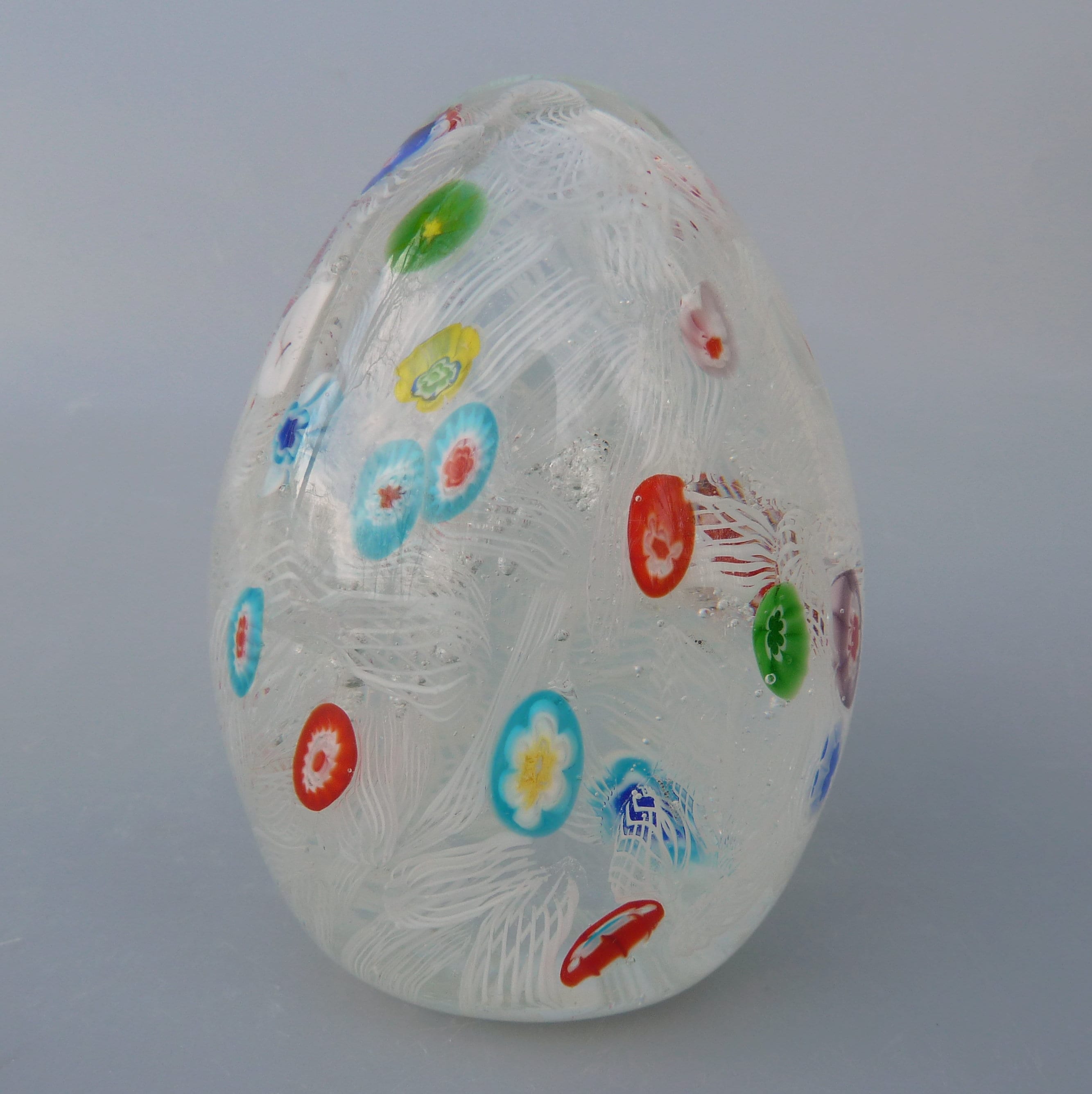 Murrine Flower Paperweight Inverted Bubble Murano Glass Paperweight ...