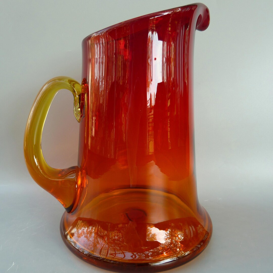 Blenko Glass Tangerine Pitcher 727,joel Phillip Meyers Blenko Amberina ...