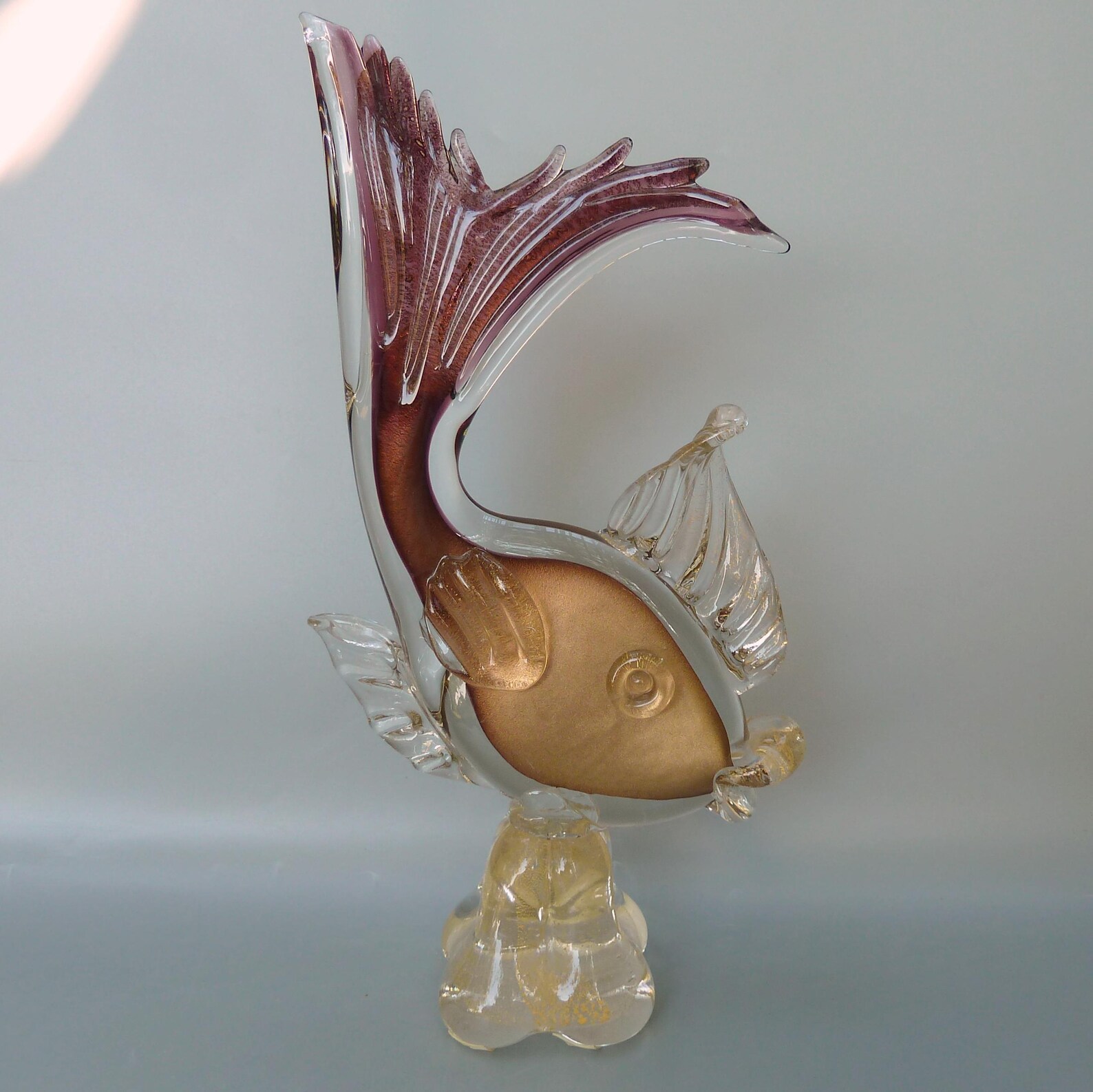 Vintage Archimede Seguso Murano Glass Fish With Label, Midcentury ...