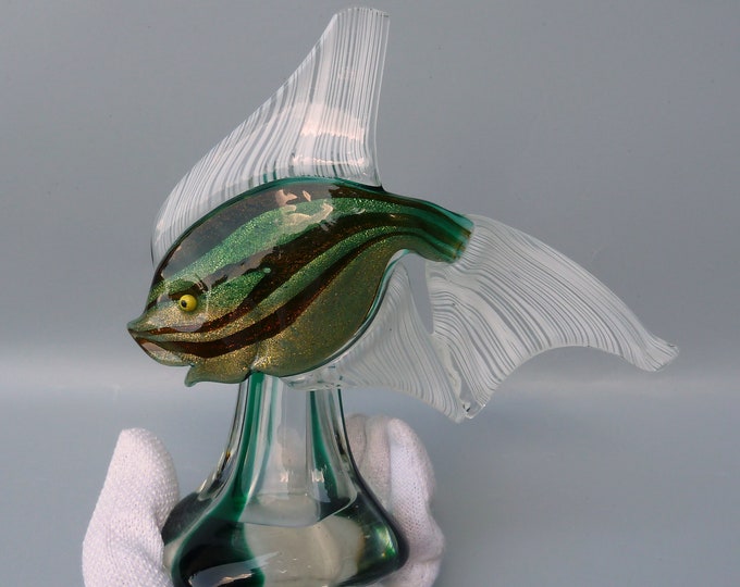 Murano Glass Fish Vase, Midcentury Murano Vase With Applied Fish, Jico ...