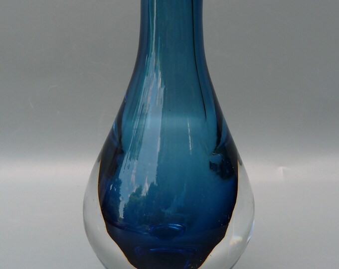 Large Art Glass 18 Tall Vase, Gray White Marbled Color Glass Vase Hand ...