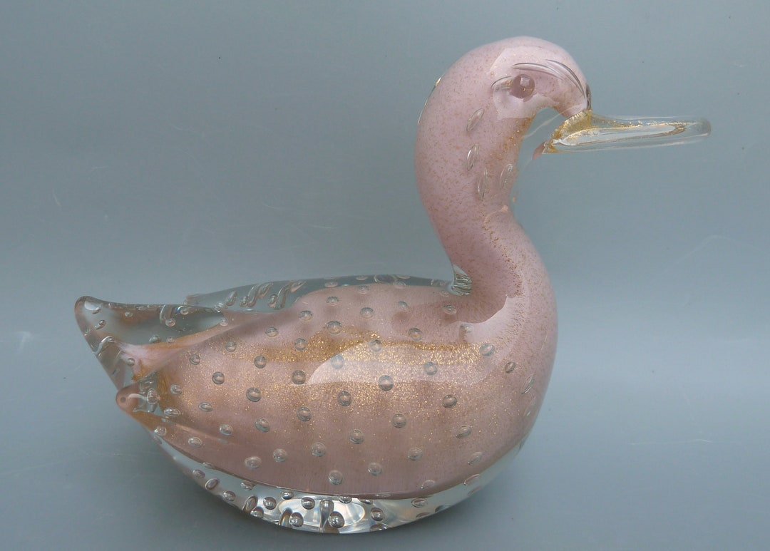 Archimede Seguso Murano Glass Duck,murano Controlled Bubble Bird ...