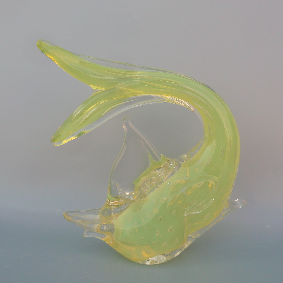Jico Murano Glass Fish Sculpture,venetian Glass Fish Figurine,yellow ...