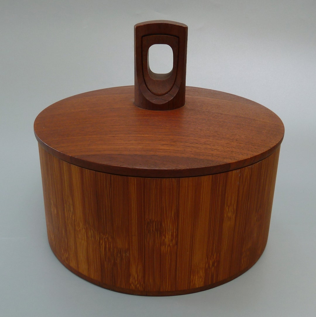 Jens Quistgaard Danish Modern Bamboo & Teak Wood Ice Bucket,dansk ...