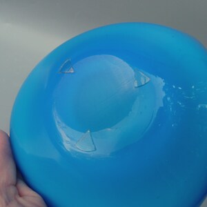 Japanese Glass Biomorphic Bowl, Blue Cased Glass Bowl, Murano Style ...