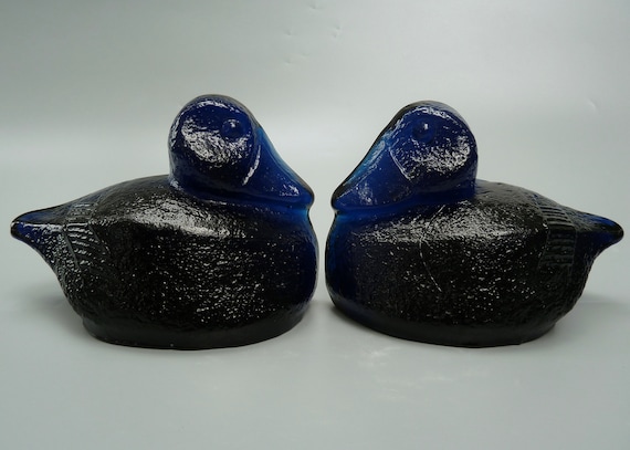 Blenko Glass Duck Bookends Blenko Don Shepherd Bookends - Etsy