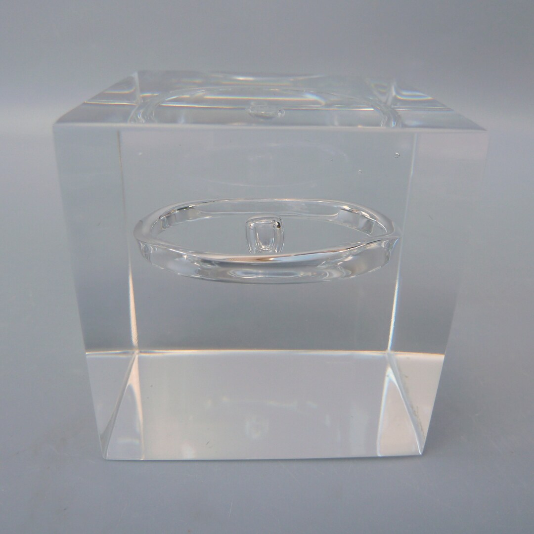 Gunnar Cyren Orrefors Glass Cube Paperweight, Orrefors Glass ...