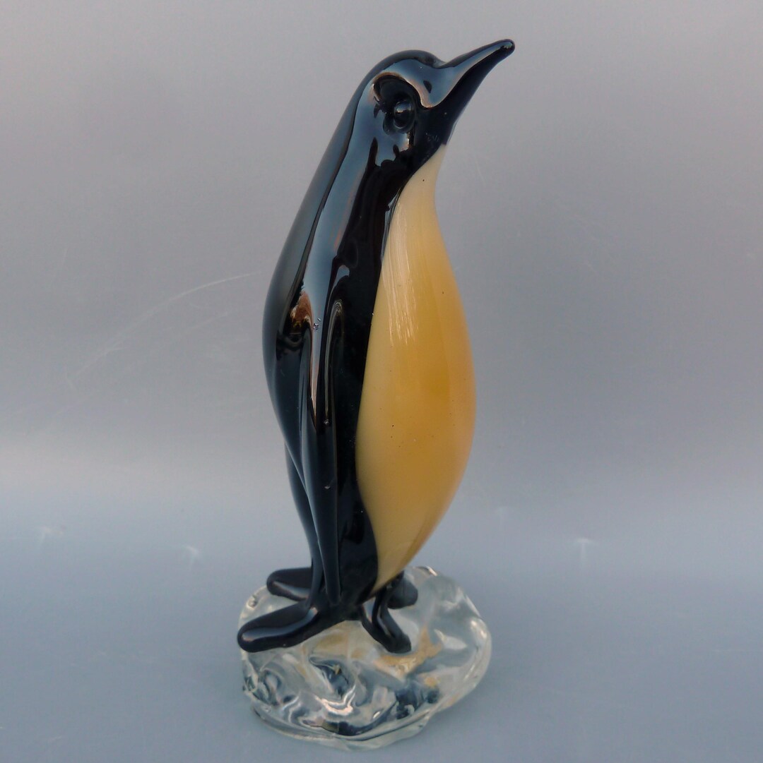 VAMSA Murano Glass Penguin Figurine, Midcentury VAMSA Barbini Penguin ...