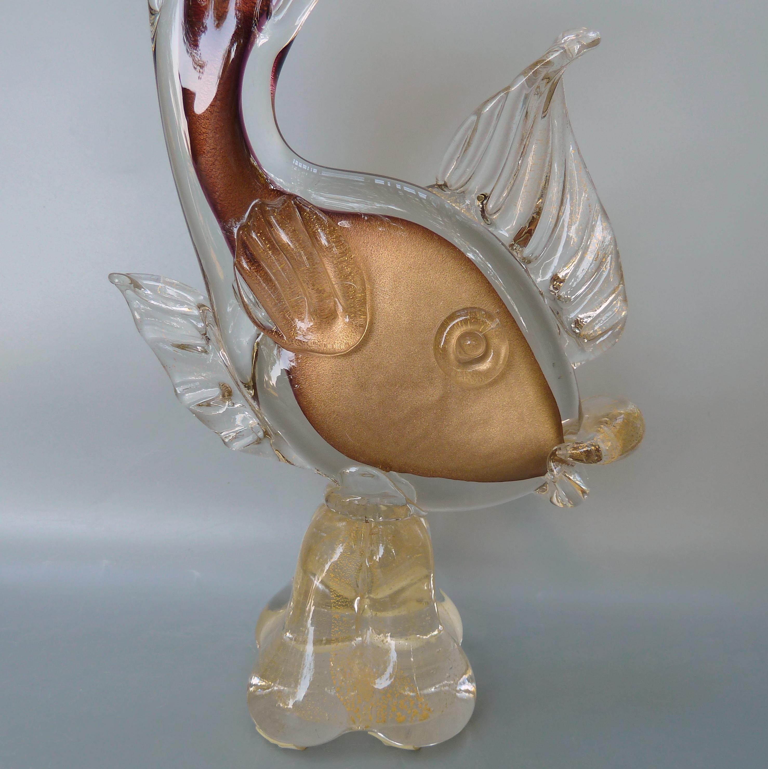Vintage Archimede Seguso Murano Glass Fish With Label, Midcentury ...