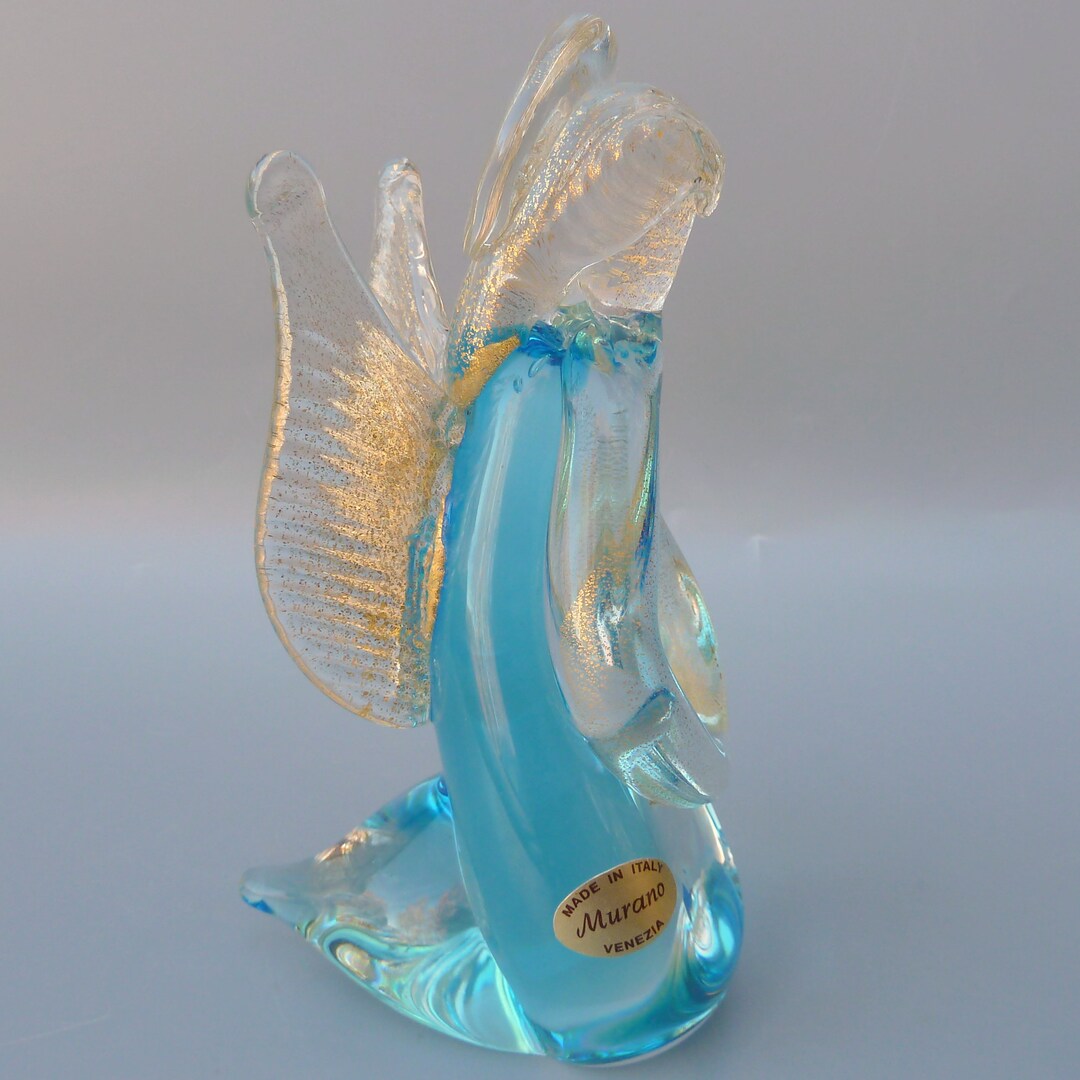 Murano Glass Angel Figurine, Murano Kneeling Angel, Formia Murano Angel ...