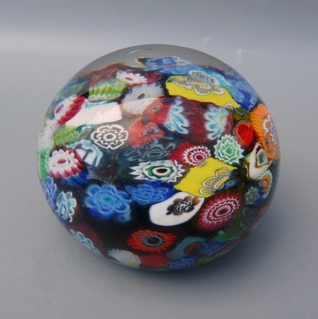Murano Murrine Paperweight With Label,murano Millefiori Paperweight ...