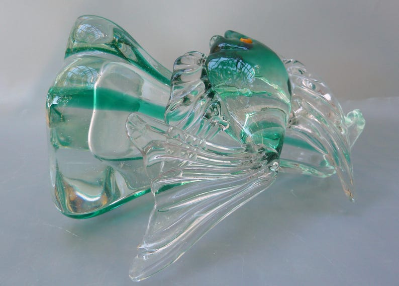 Vintage Murano Glass Fish Vase, Midcentury Italian Art Glass Vase With ...