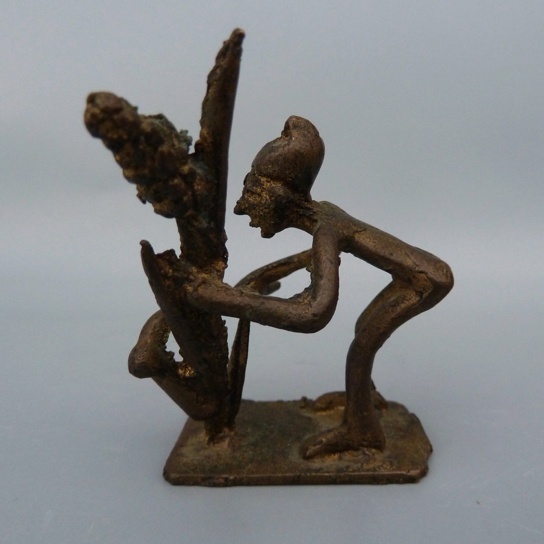 African Bronze Figurine, Bronze Tribal Figurine, Primitive Bronze ...