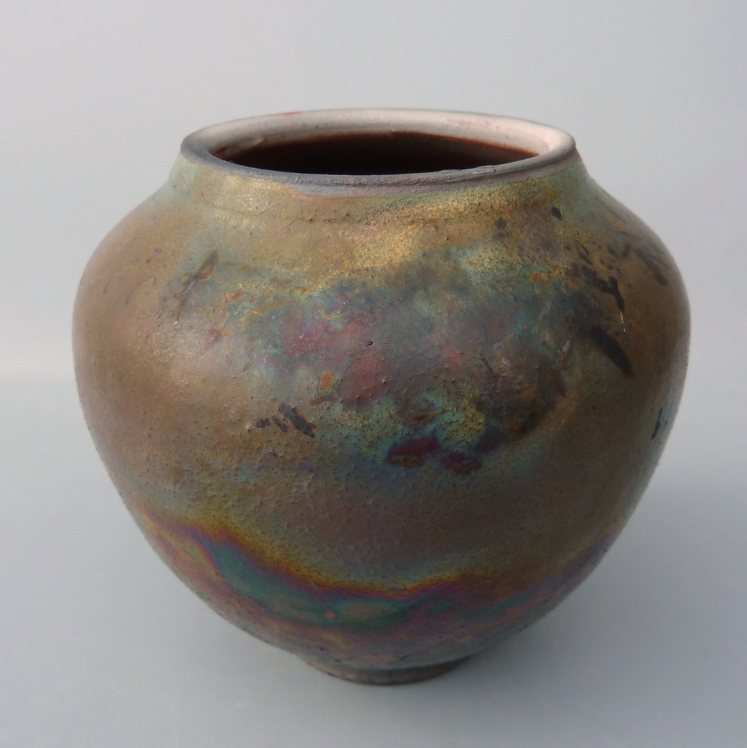 Desmond Maurice Clover Pottery Vase, Desmond Clover Raku Fired Pot ...