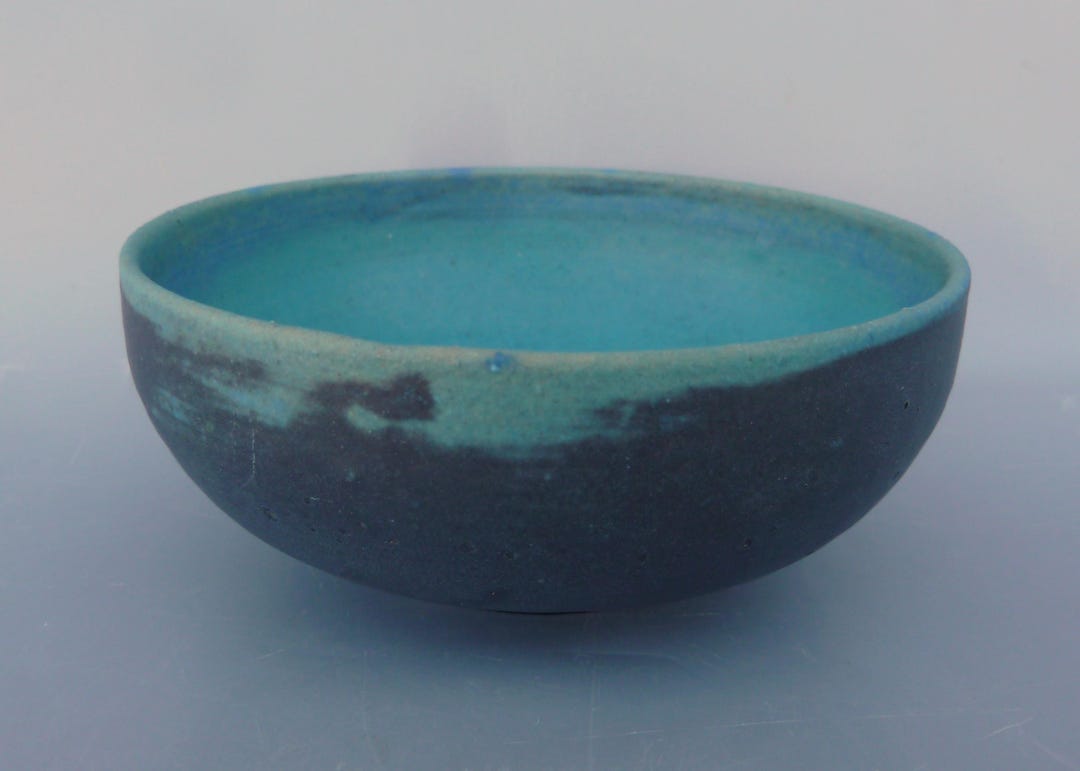 Vintage Edwin & Mary Scheier Blue Glazed Ceramic Bowl, Midcentury ...